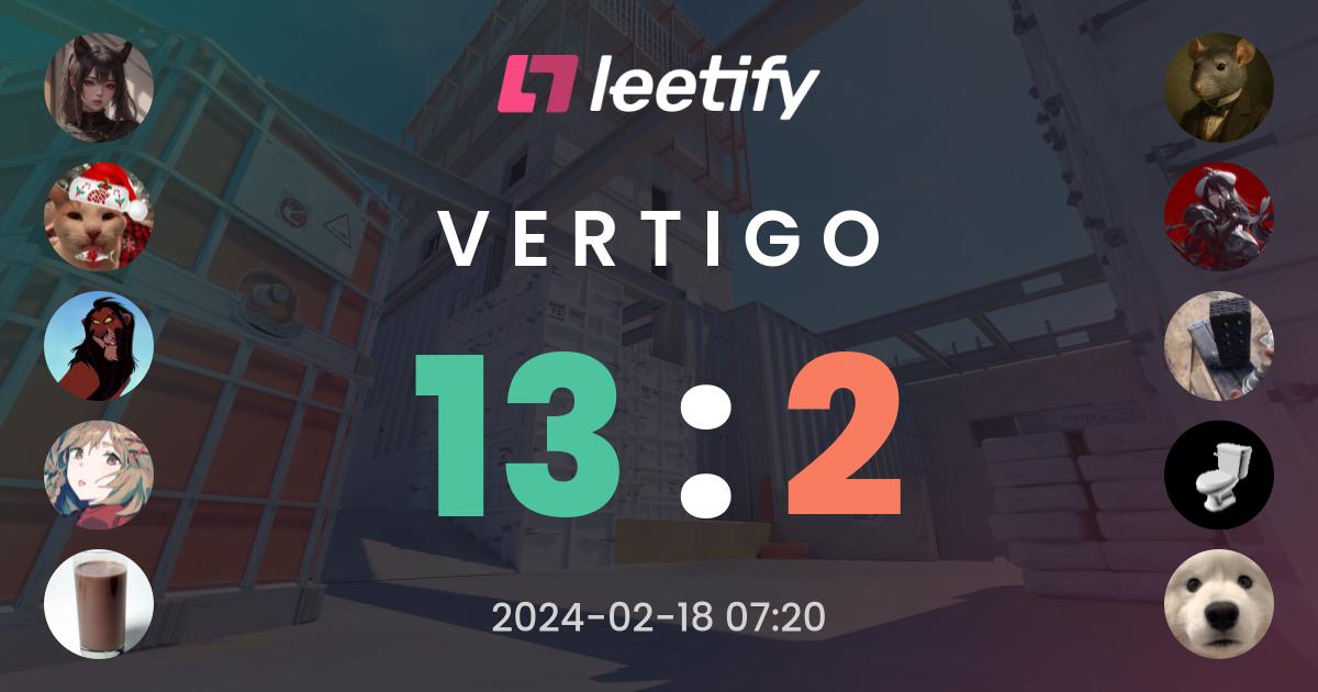 13 : 2 on Vertigo – Leetify