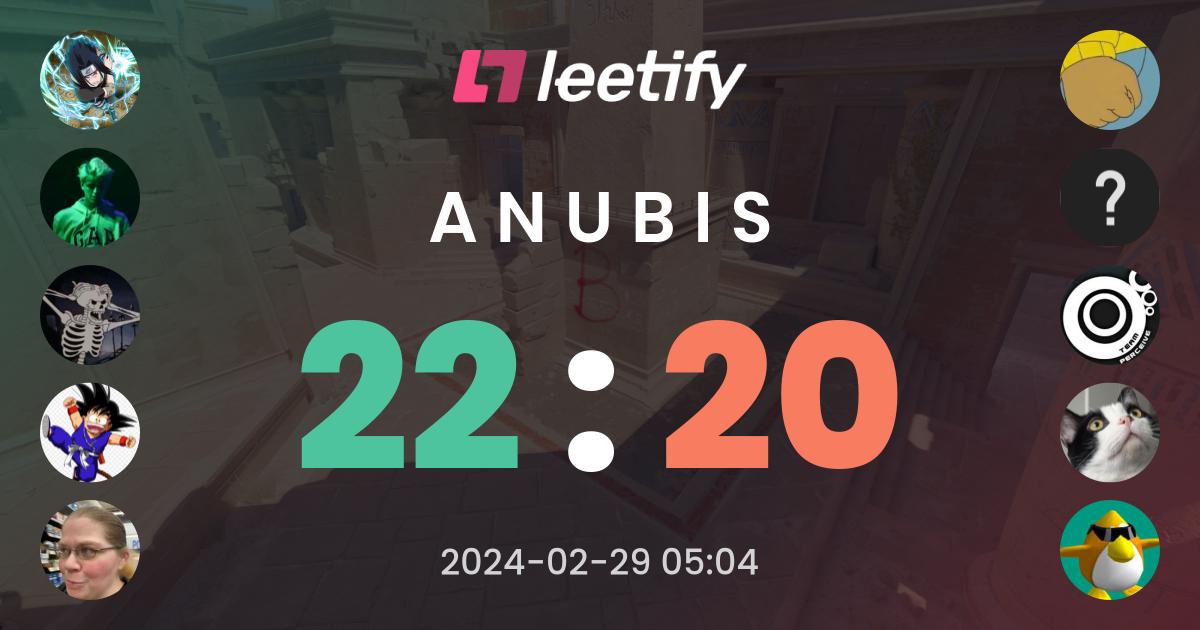 22 : 20 on Anubis – Leetify