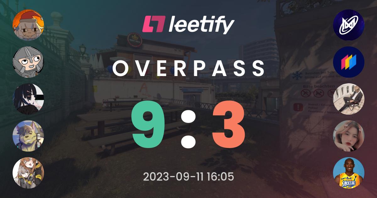 9 : 3 on Overpass – Leetify