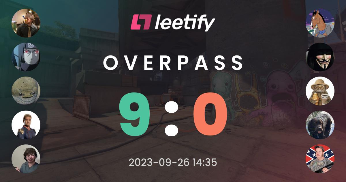 9 : 0 on Overpass – Leetify